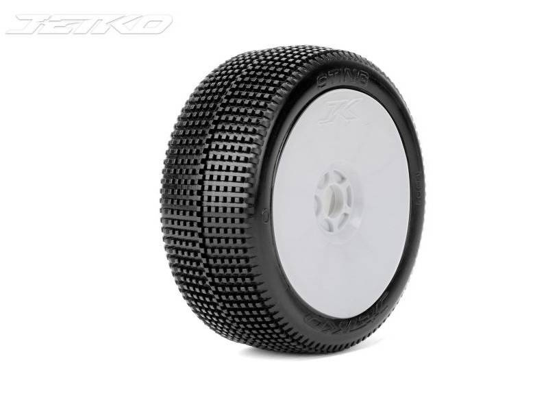 Jetko Sting Ultra Soft 1:8 Buggy Pre-glued on White Revo Rims (2 szt ...