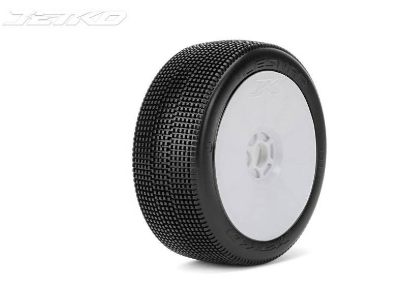 Jetko Lesnar Composite Soft 1:8 Buggy Pre-glued on White Revo Rims (2 ...